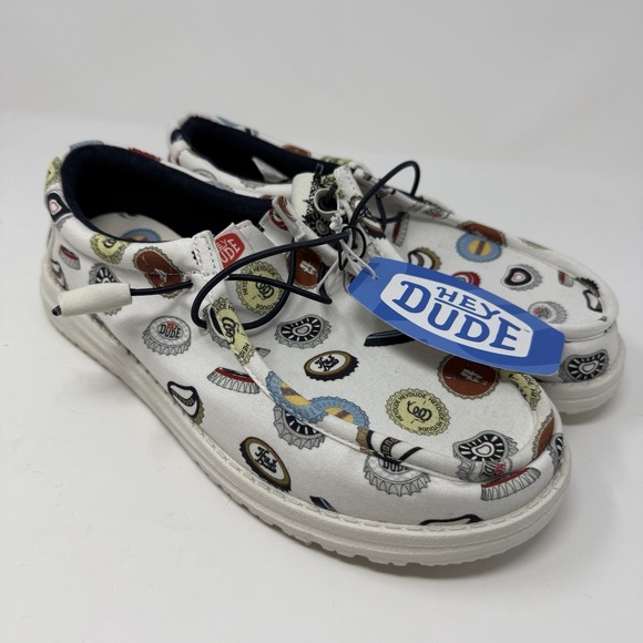 Hey Dude | Shoes | Hey Dude Wally Mens 9 White Spring Break Beer Bash ...